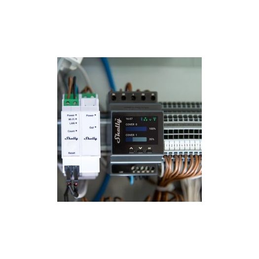 Shelly Pro Dual Cover PM DIN-Rail Mounted Cover/Shutter Controller with ...