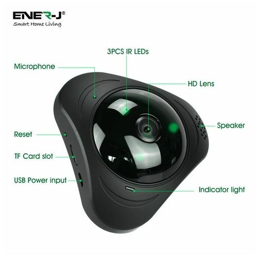 ENER-J Smart WiFi 360° VR IP Indoor Ceiling Camera only £34.99